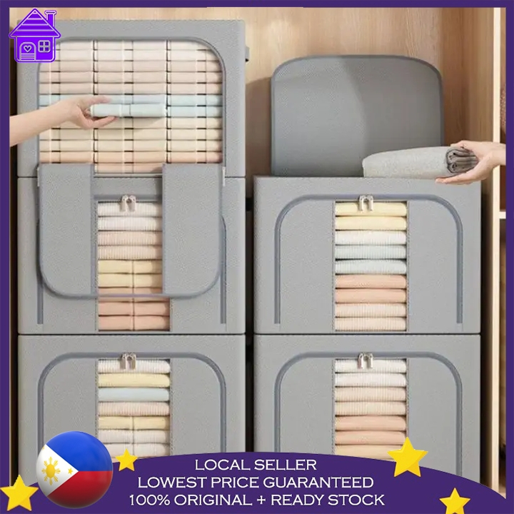 24/66/100L Solid Colour Foldable Storage Box Organizers Steel Frame ...