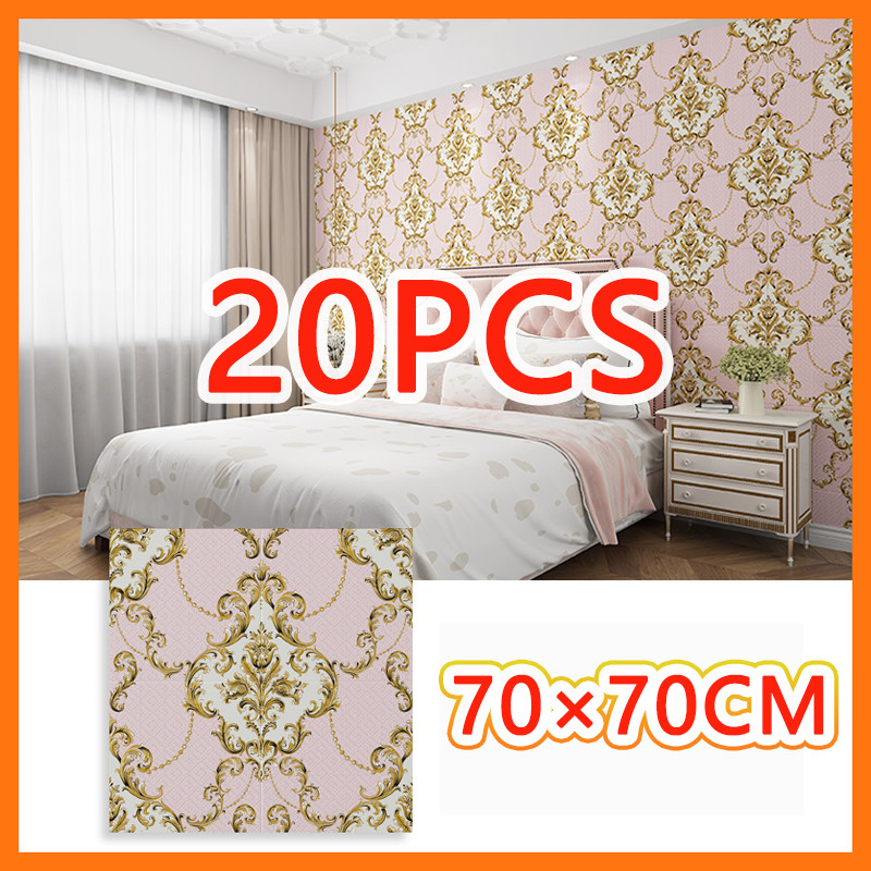 20PCS 70*70CM Big size wall sticker european flower design wallpaper ...