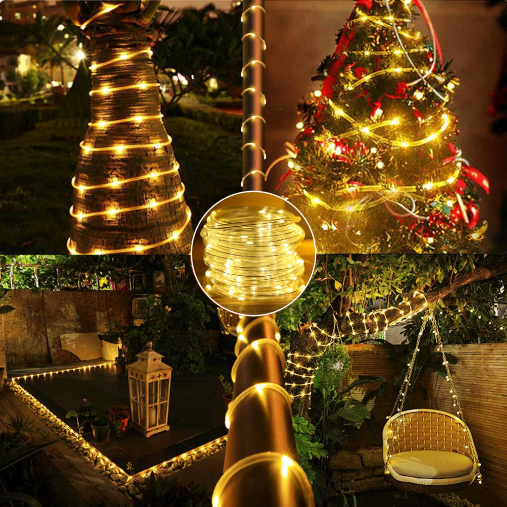 50/100 Rope Tube String Light Solar Fairy String light Waterproof ...