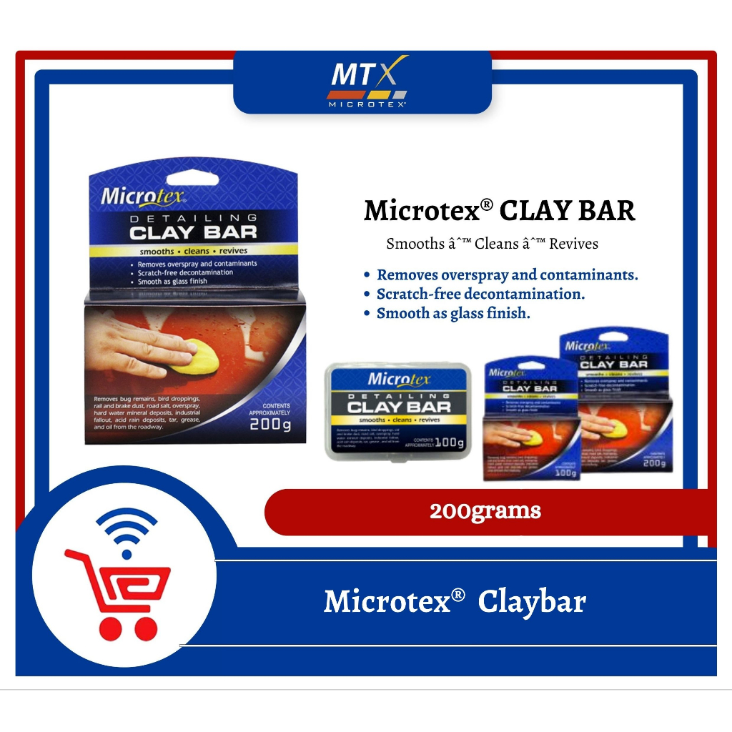 Microtex MTX Detailing Cleaner Clay Bar 200g (4 x 50g) | Shopee Philippines