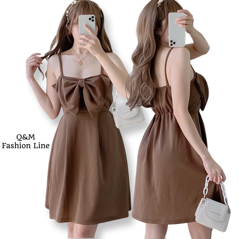 Ribbon Spag Dress(Crepe) | Shopee Philippines