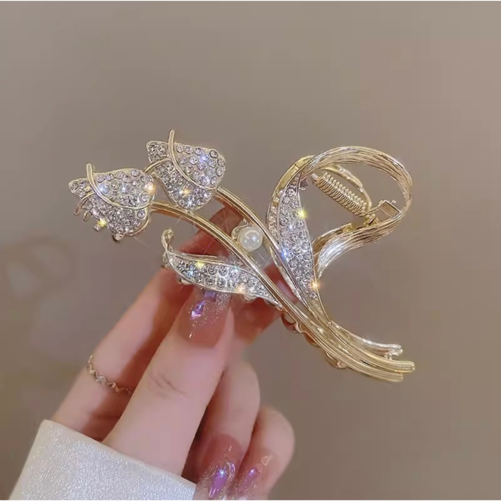 Korea New Tulip Flower Catch Clip Retro Sunflower Hair Claws Female ...