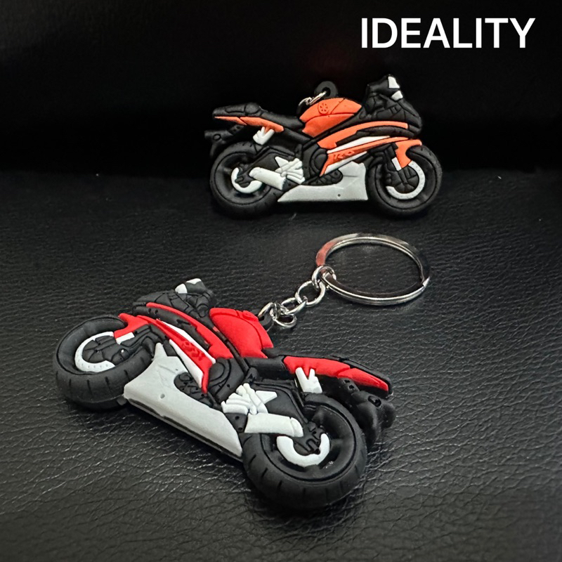 Cute arrive Motorcycle 3D Model Shape SOFT RUBBER KEYCHAINS KEYRING KEY ...