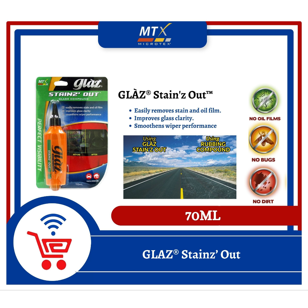 Microtex MTX Glaz Stainz' Out Glass Compound (70ml) | Shopee Philippines