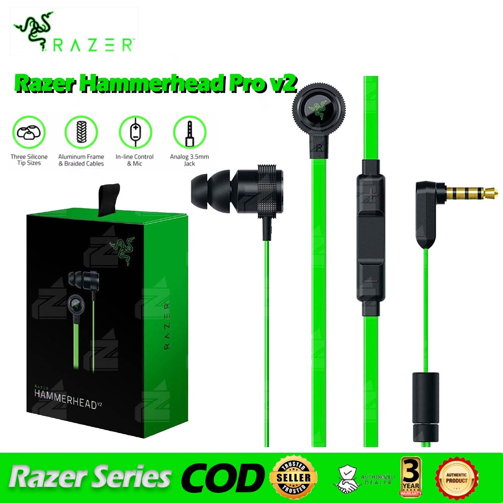 Ready Stock Razer Hammerhead Pro V2 Gaming Headphones With Mic | Shopee ...