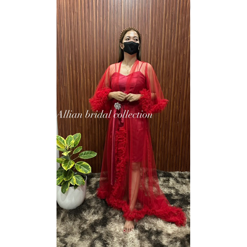 Bridal Robe Soft tulles Raffles Design w/ INNER | Shopee Philippines