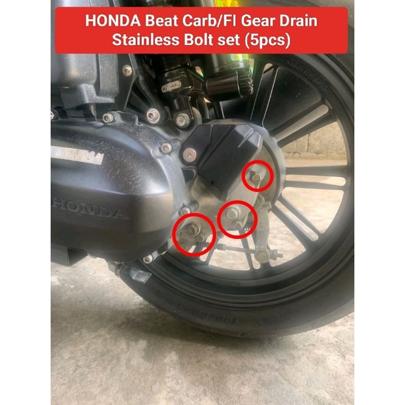 Honda Beat Carb/Fi Stainless Gear Drain bolt set (5pcs) | Shopee ...