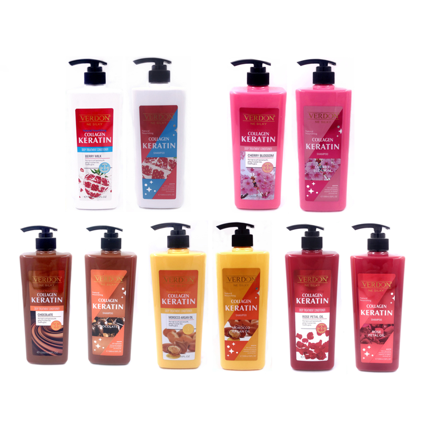 VERDON SHAMPOO & CONDITIONER COLLAGEN KERATIN 2IN15017 5016 | Shopee ...