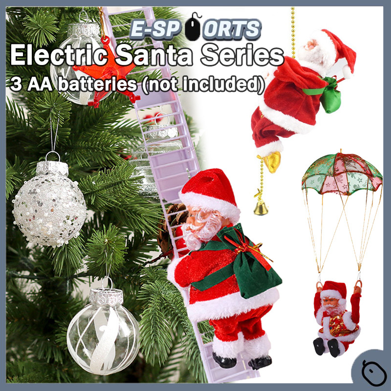 Christmas Electric Singing Swing Santa Claus Dolls Climbing Rope Ladder ...