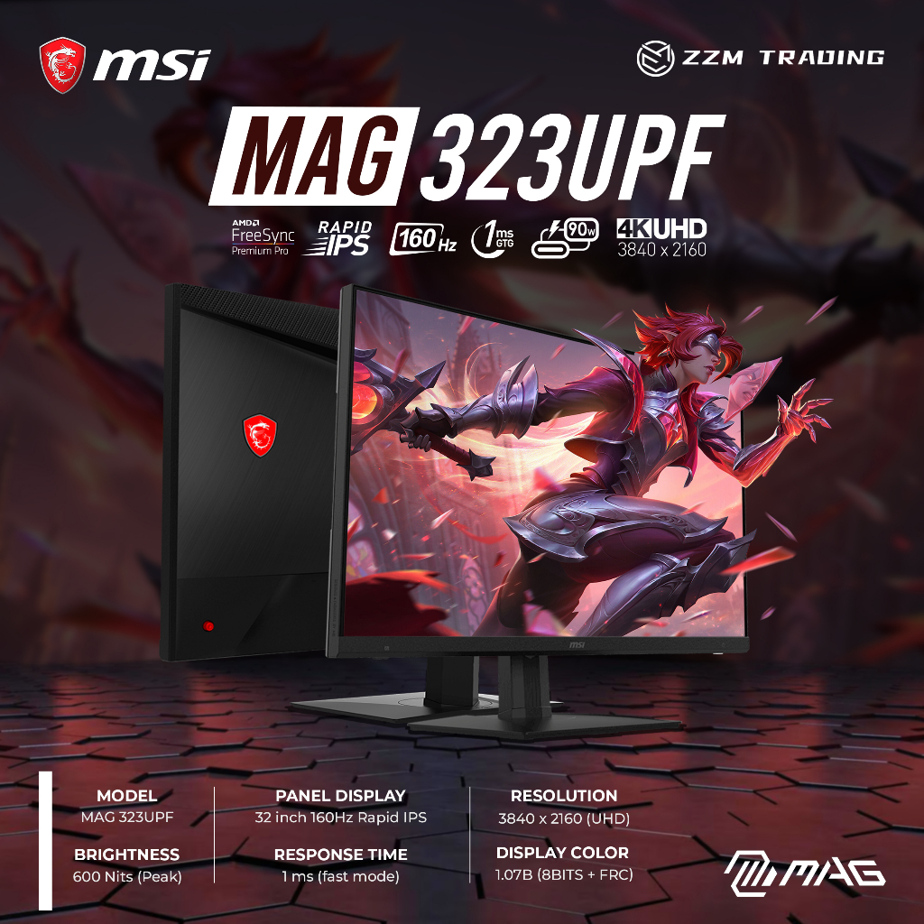 MSI MAG 323UPF|322UPF Gaming Monitor 32-inch 160Hz Rapid IPS 3840 x ...