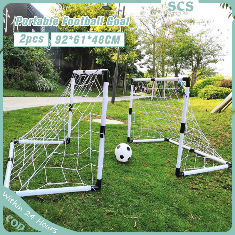 2pcs Portable Kids Soccer Goals Set Mini Football Goal Kids Football ...
