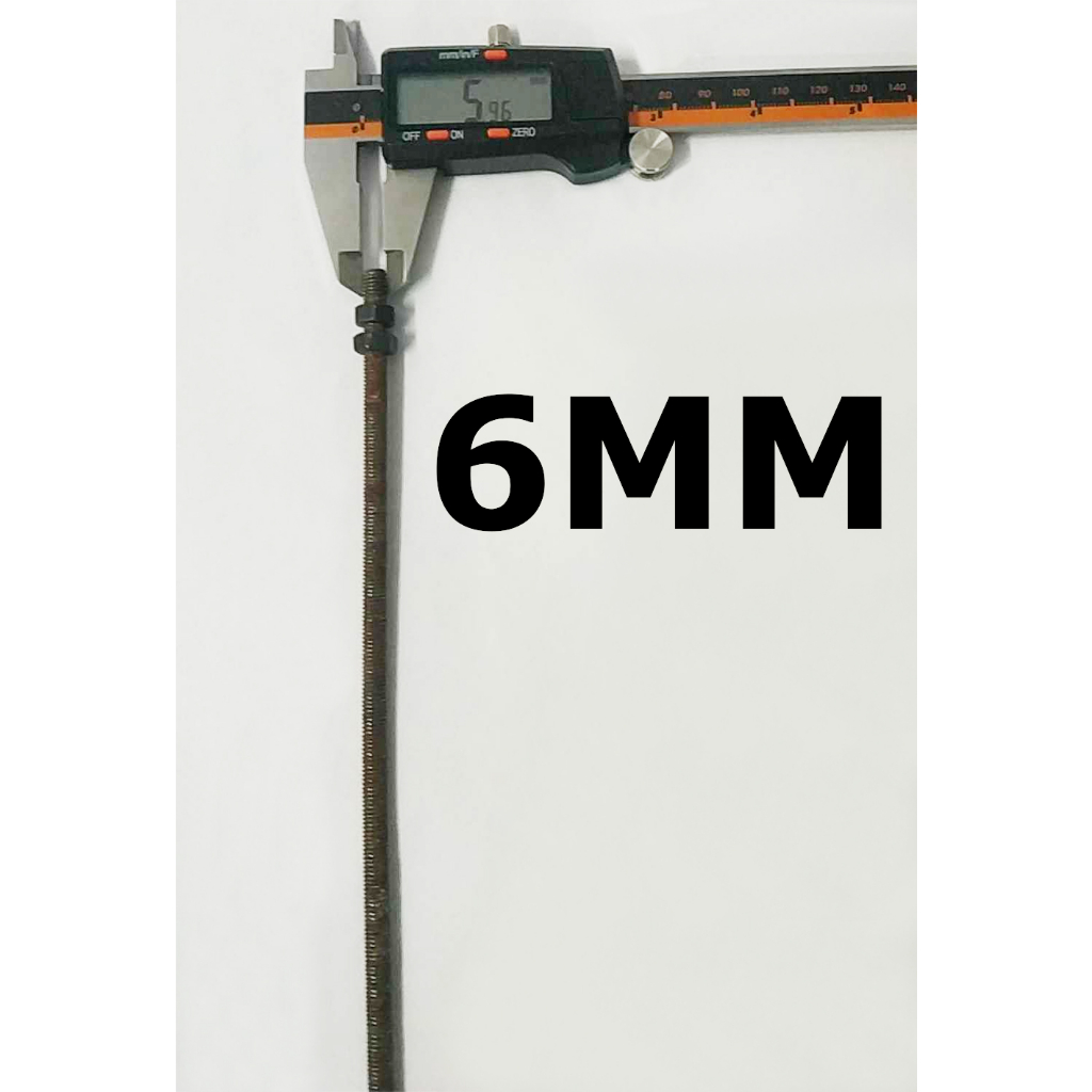 BI THREADED ROD 6MM X 1/2 METER LONG WITH 2 PIECES NUT BLACK IRON ...