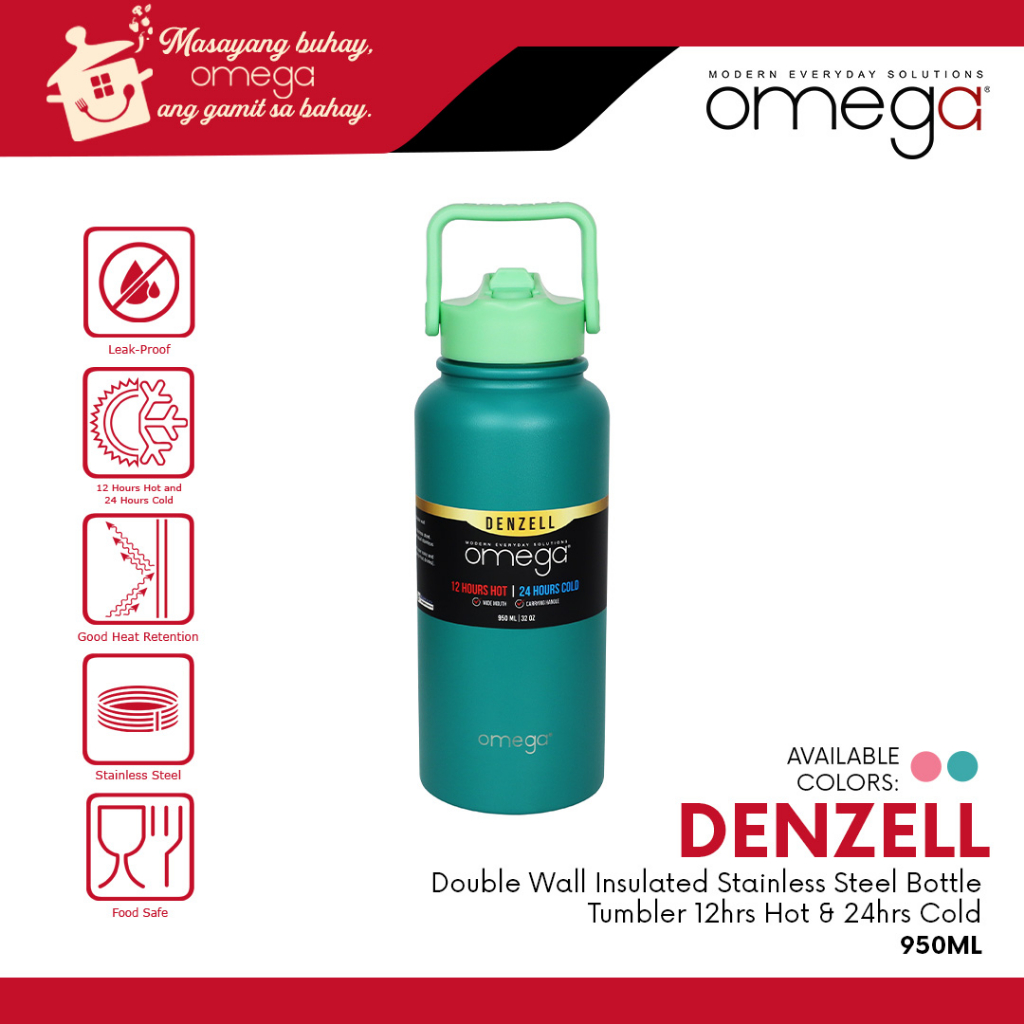 Omega Houseware Denzell Sip Squad Limited Colors Double Wall Stainless Steel Travel Tumbler 32oz ...