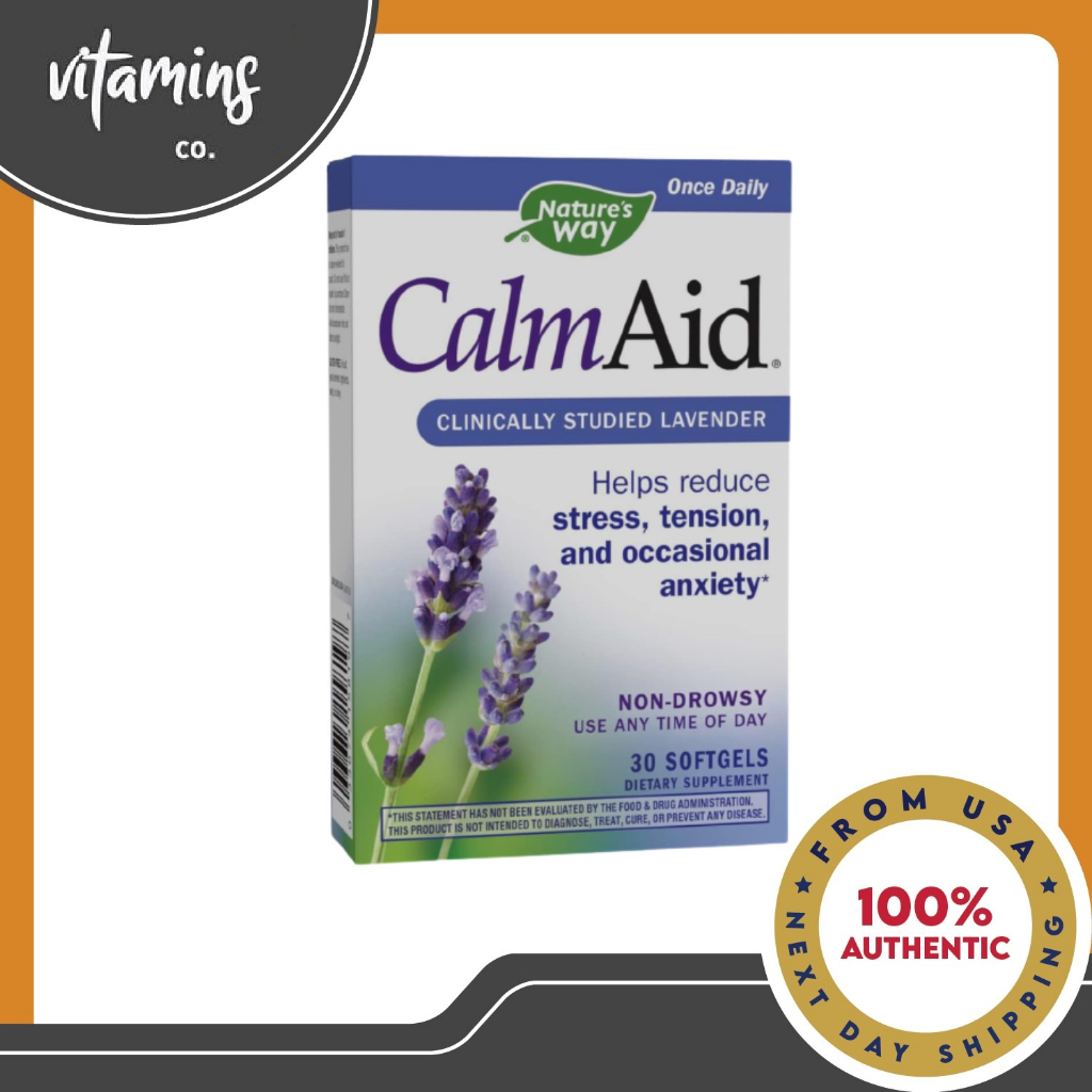 Nature's Way Calm Aid Lavander Supplement for Anxiety, Stress & Tension ...
