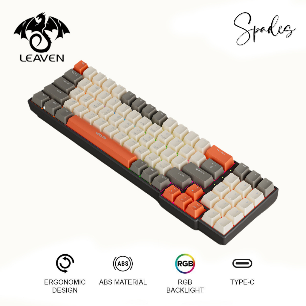 Leaven K780 78 Keys RGB Backlight Wired Detachable Hot-Swappable ...