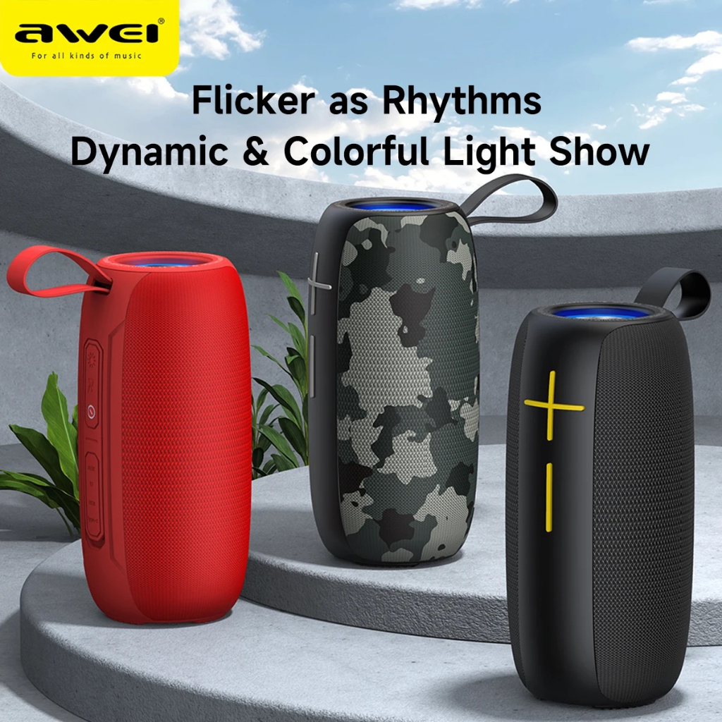 HOB New Awei Y370 Portable Bluetooth Wireless IPX6 Speaker Outdoor TWS ...