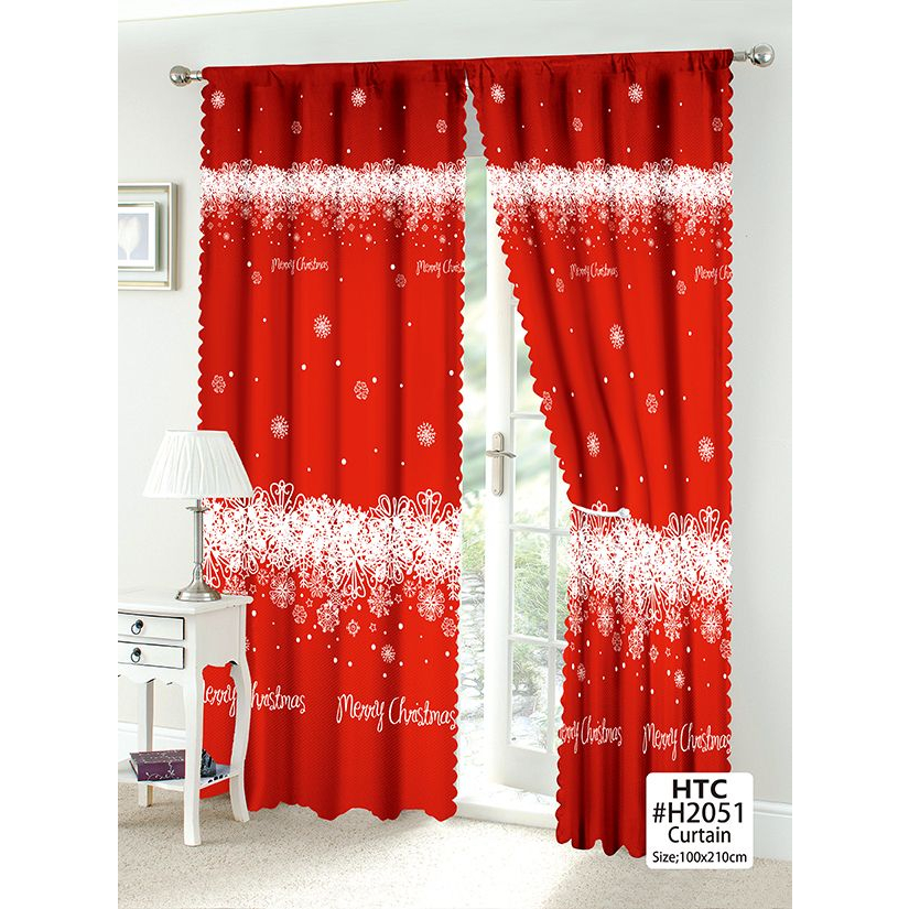 1PCS New Sale Christmas Curtain Home Decor Room Window Red Green ...