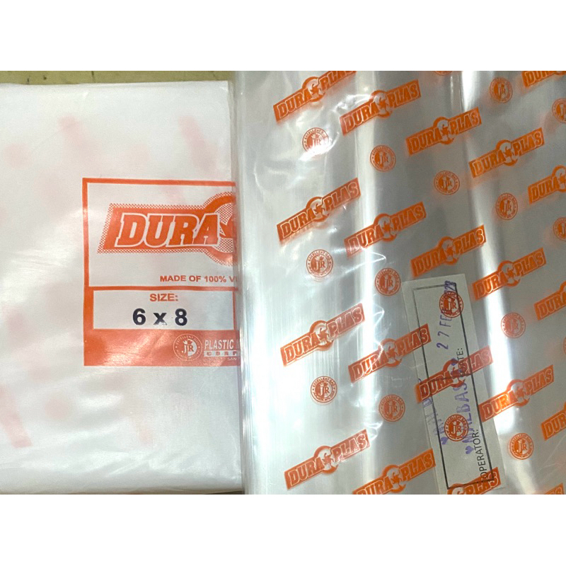 6x8 Dura Plas Orange very thick clear plastic .002 makapal 100pcs ...