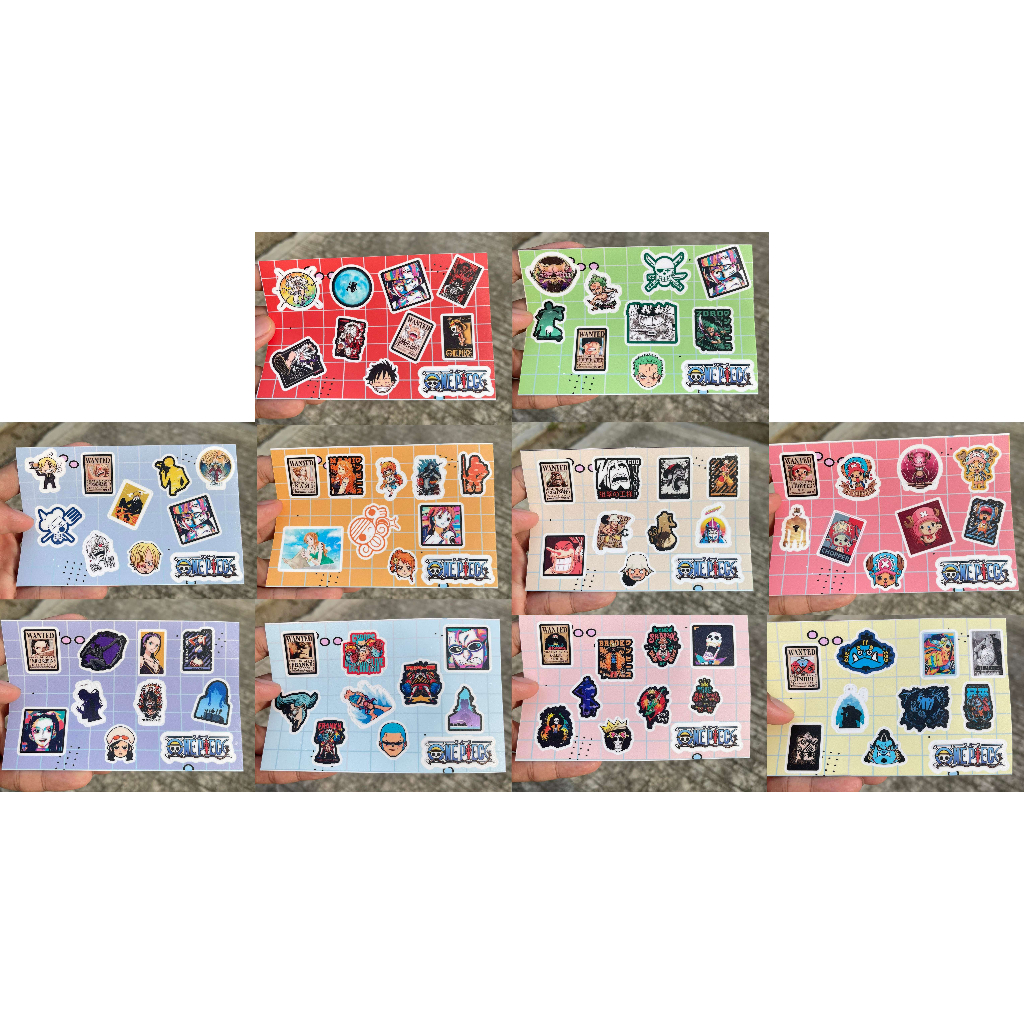 One Piece small sticker sheet (glittered matte lamination) Luffy Zoro ...