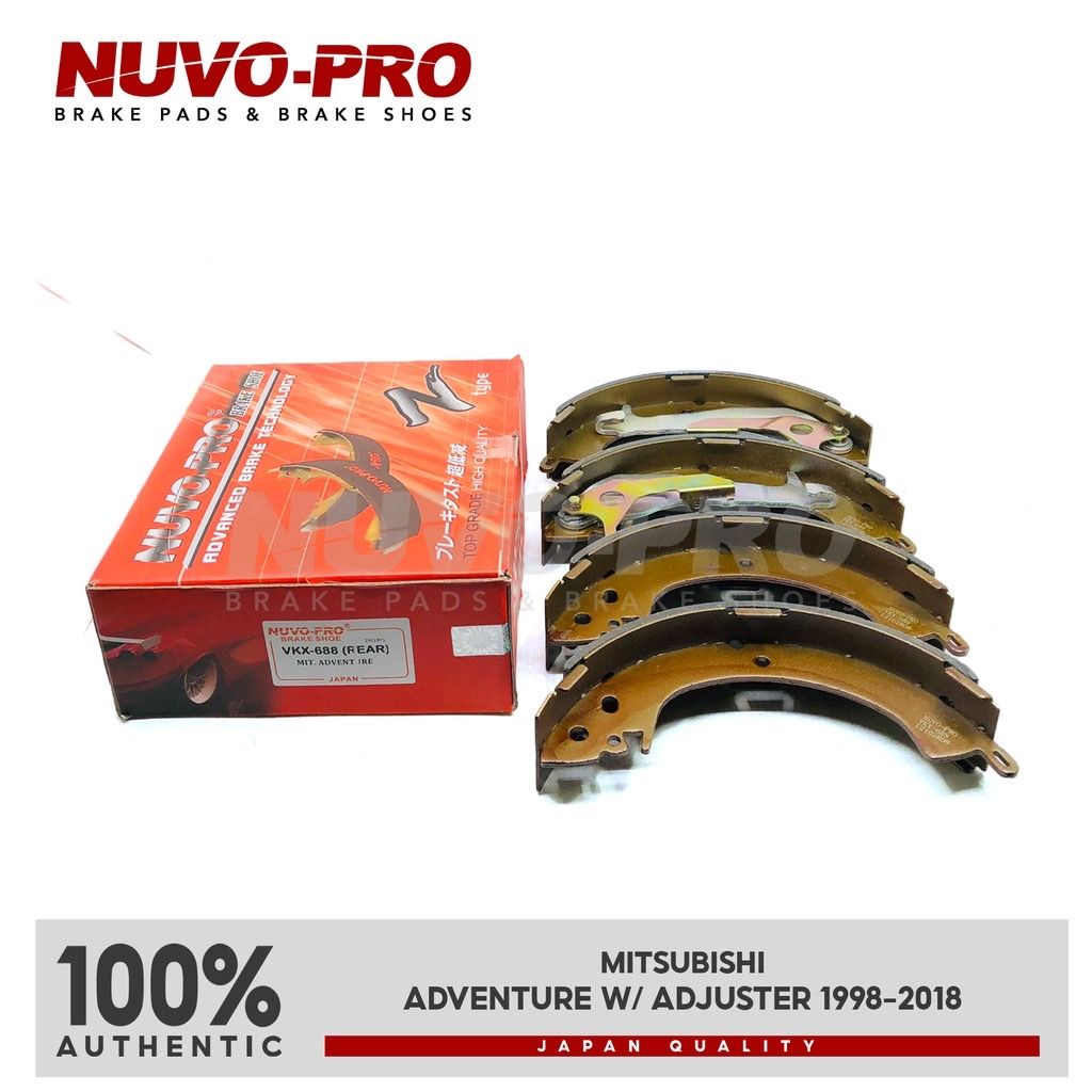BRAKE SHOE VKX-688 MITSUBISHI ADVENTURE W/ADJUSTER RR NUVO JAPAN ...