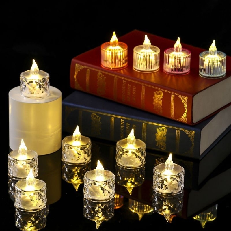 1Pc Led Flameless Battery Operated Candles Realistic Diamond Led Candle ...