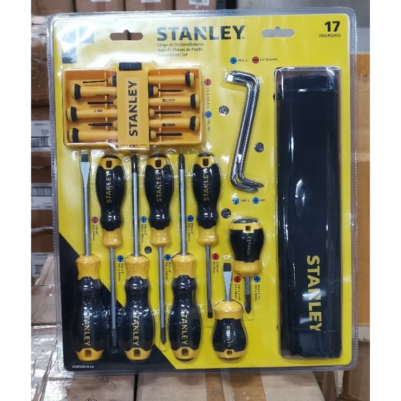 Stanley Cushion Grip Screwdriver Set 65-616 ( 17Pcs/Set) | Shopee ...