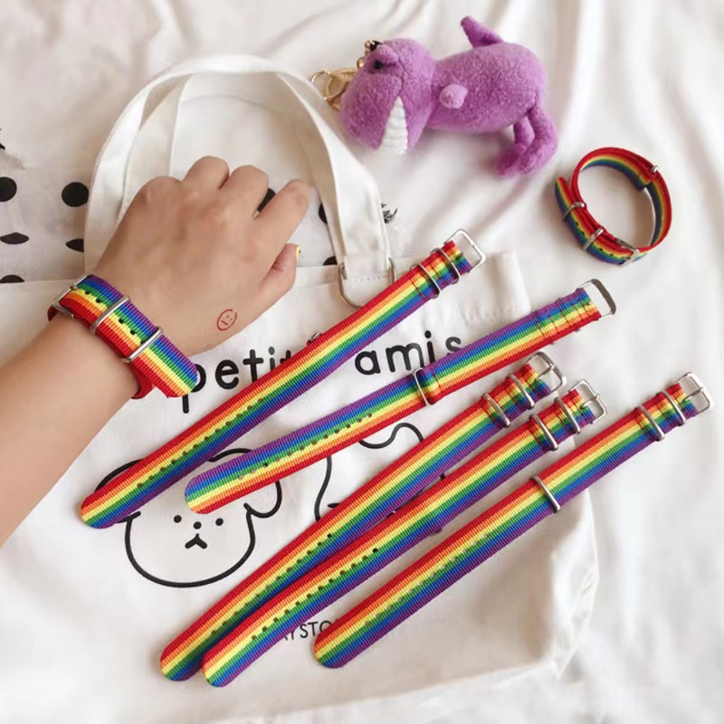 LGBT Rainbow Braided Bracelet Korean Adjustable Unisex Wristband Couple ...