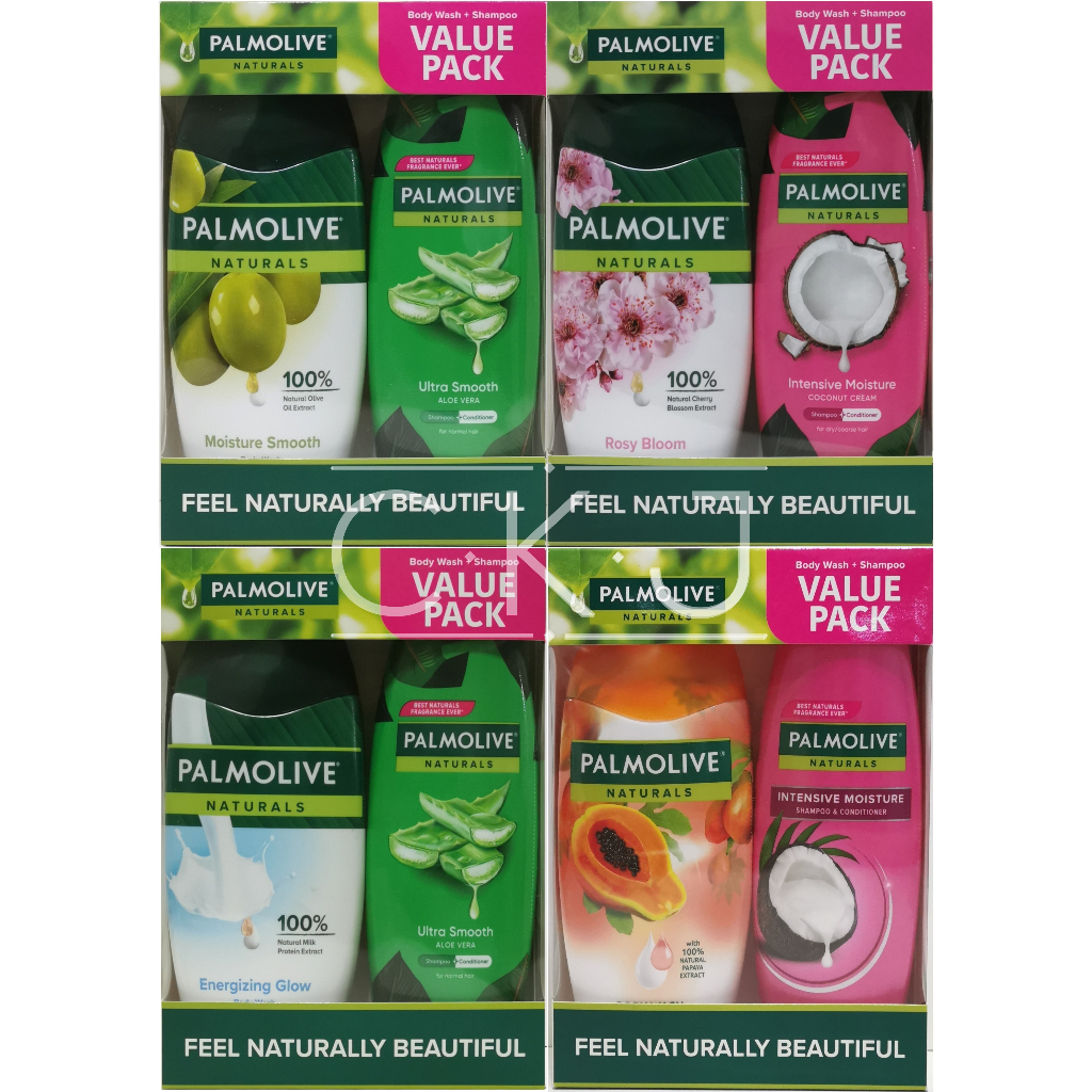 Palmolive Naturals Shower Bundle (Body Wash 200ml + Shampoo 180ml ...