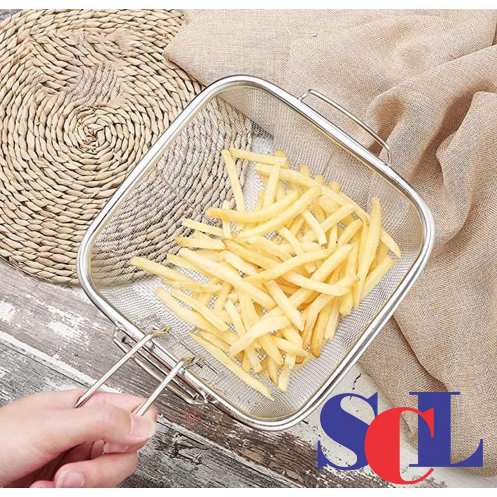 FRENCH FRIES STAINLESS DEEP FRYING BASKET/STRAINER | Shopee Philippines