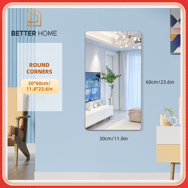 Square 40 60cm Hd Mirror Wall Sticker Acrylic Stitching Mirror Self