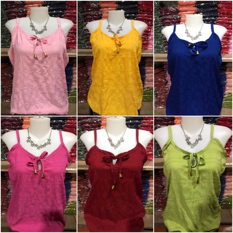 SLEEVELESS FRONT STRINGS BELLS tops Large up to Xl | Shopee Philippines