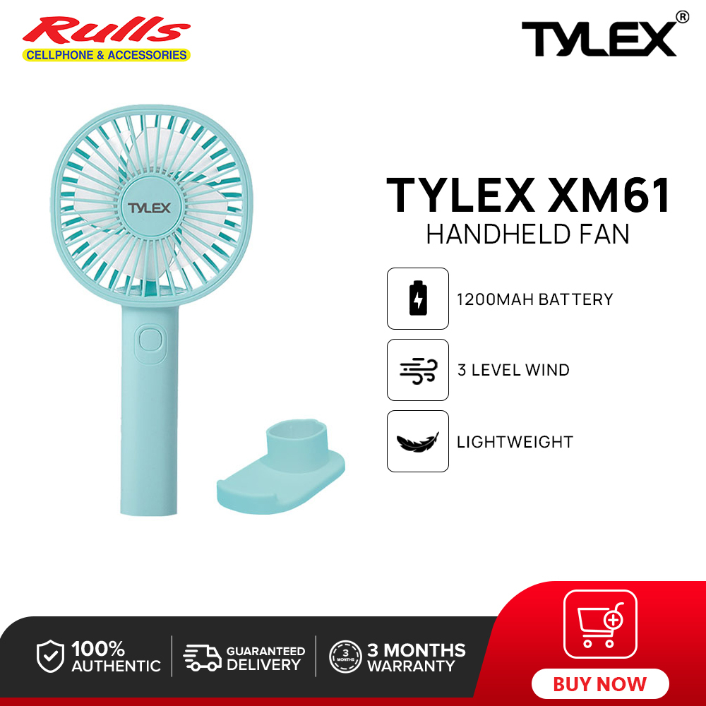 TYLEX XM61 Portable Mini Fan | Rechargable | Strong Wind | 1200mAh ...