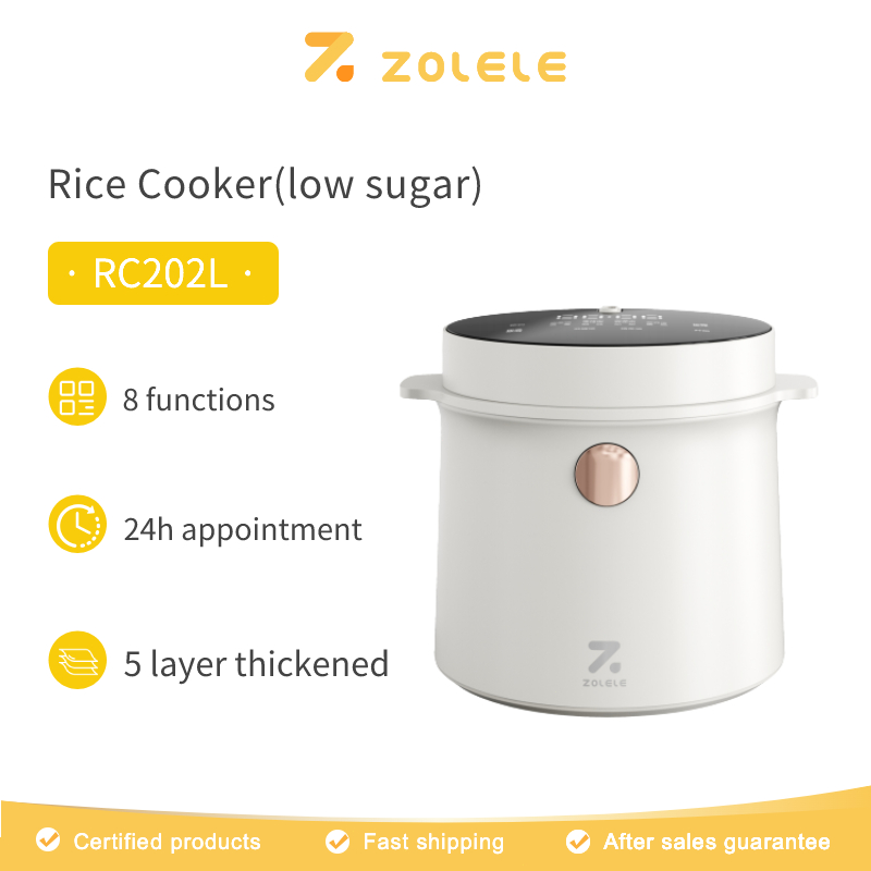 ZOLELE RC202L Low Sugar Rice Cooker 2L Multi Function Cooke Rice Soup Separation Electric ...