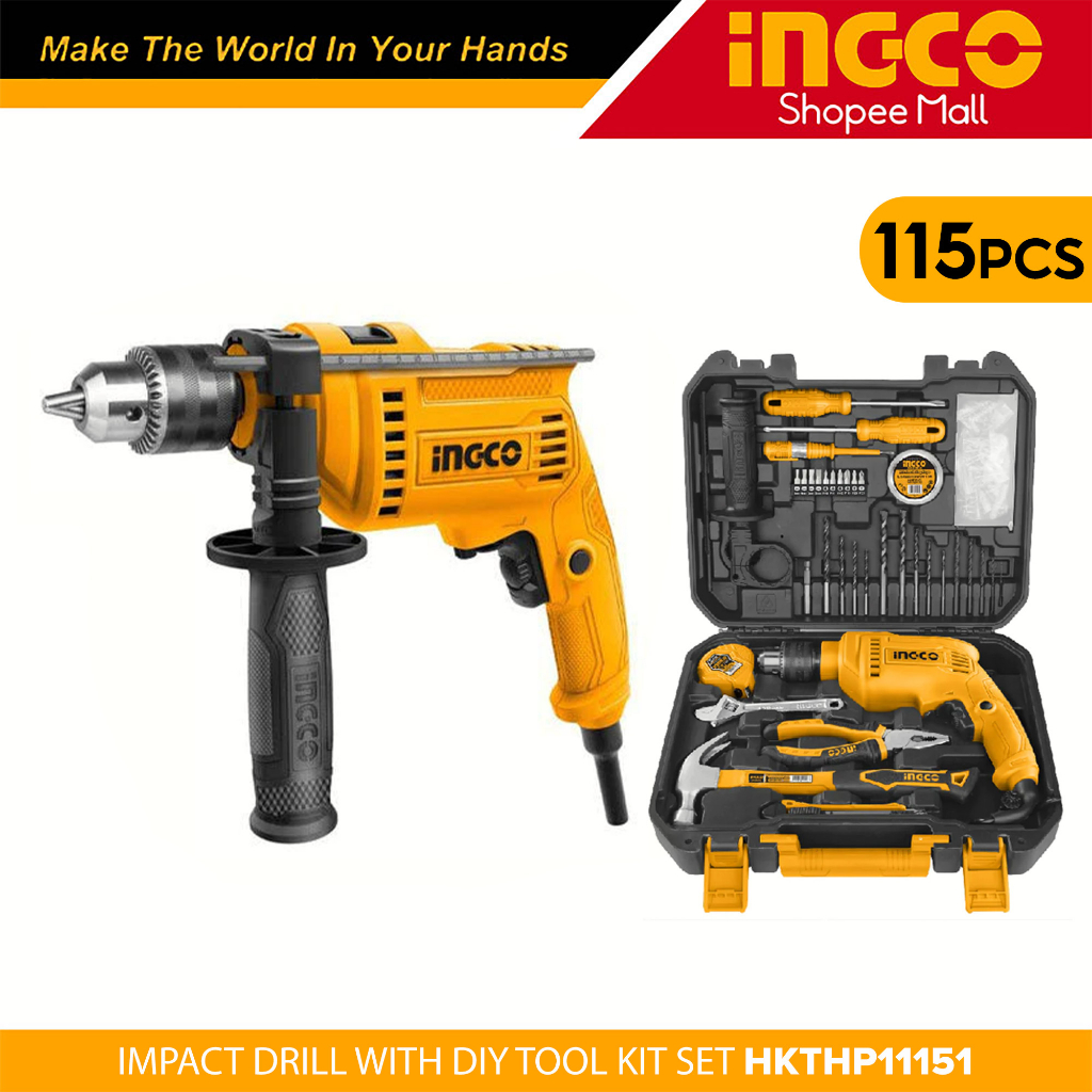 INGCO HKTHP11151 115pcs Tool Set with 680W Impact Drill IPT | Shopee ...