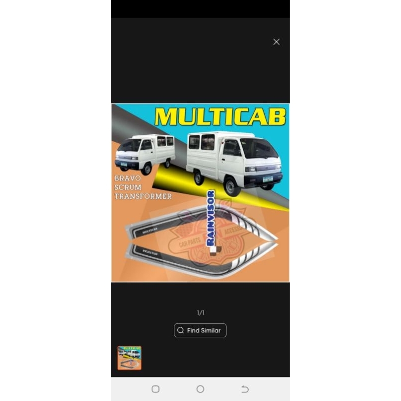 Window Visor for SUZUKI MULTICAB BRAVO SCRUM TRANSFORMER(TWO TONE ...