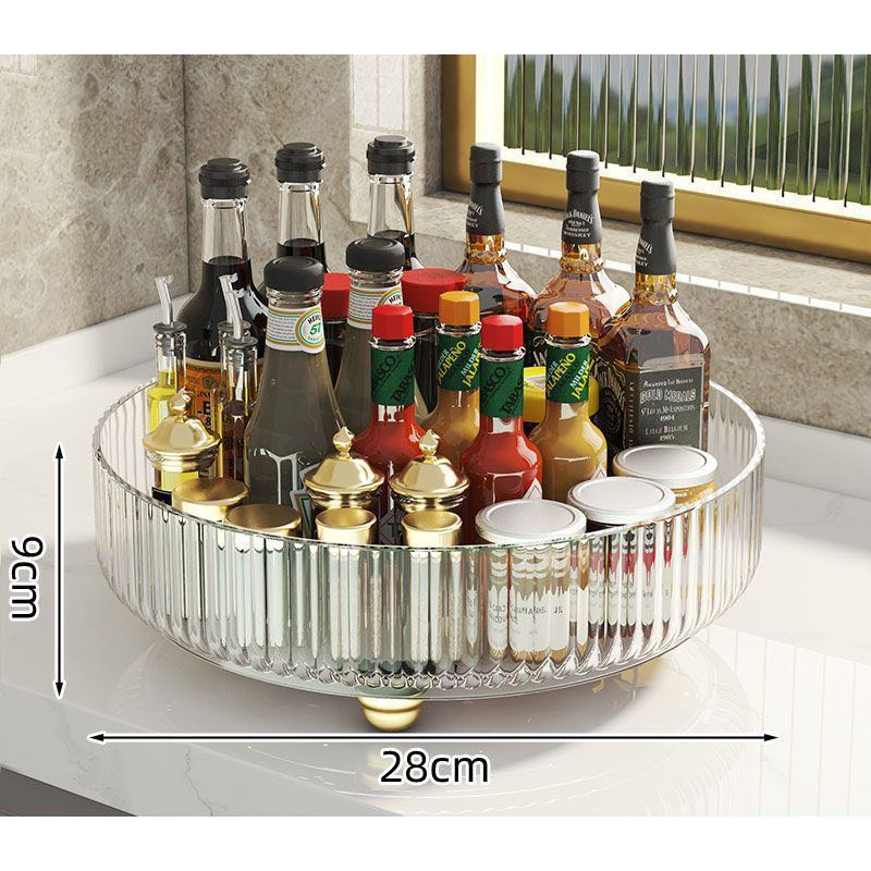360° Rotating Storage Rack Condiments cosmetic Perfume Organizer ...