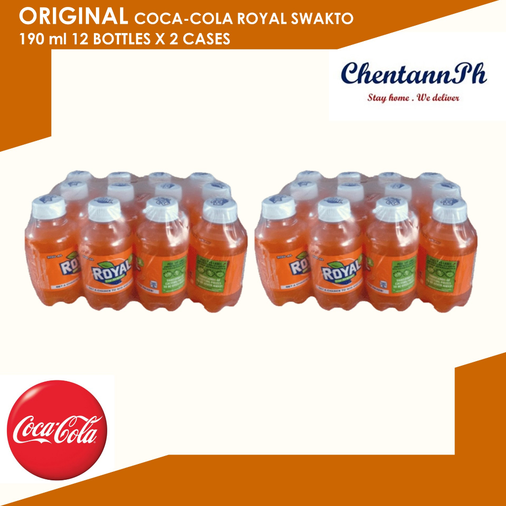 2 PACKS Authentic COCA-COLA ROYAL Tru-Orange Swakto Softdrinks Beverages Soda 190 ml x 24 ...