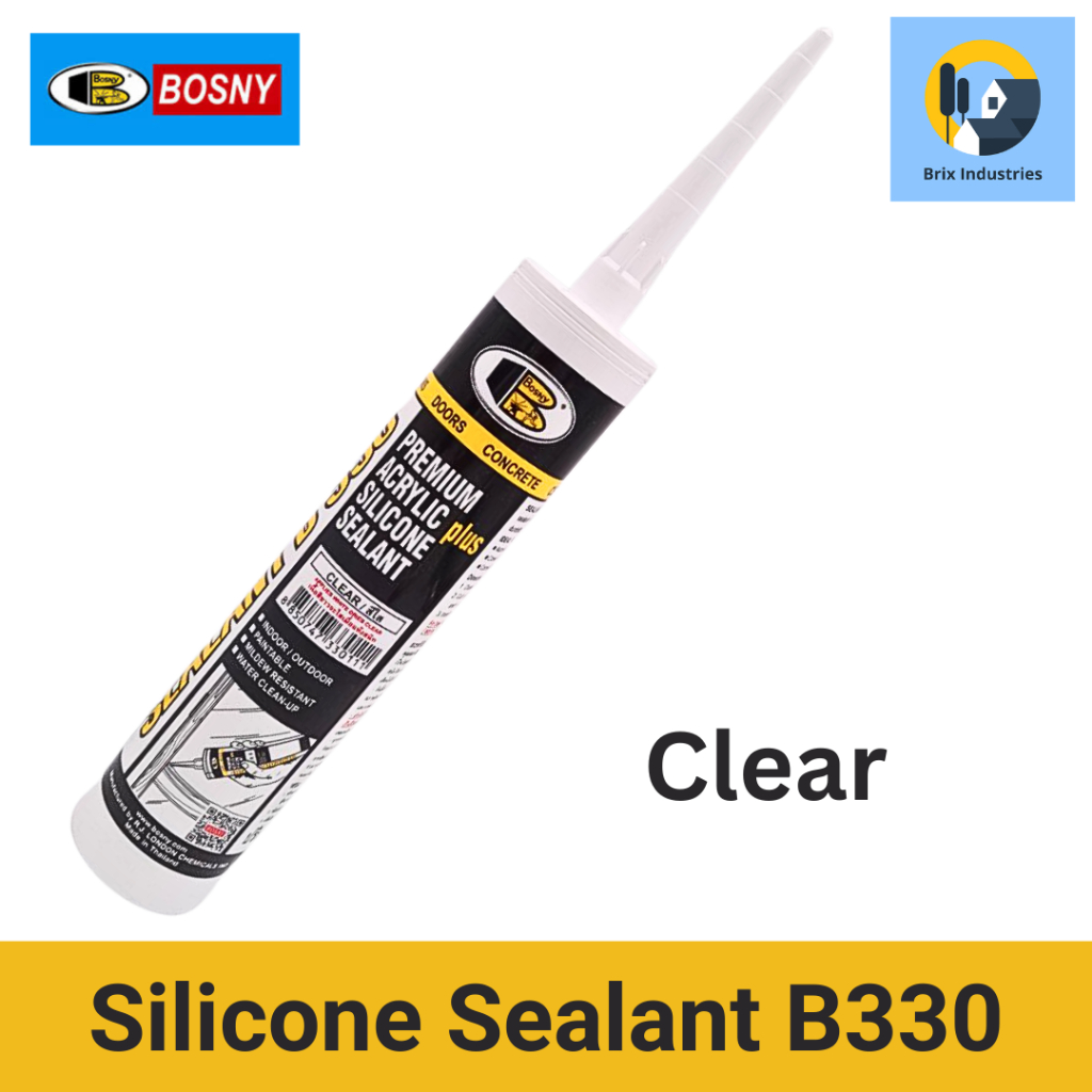 Bosny Premium Acrylic Plus Silicone Sealant 300ml B330 Clear Black White | Shopee Philippines