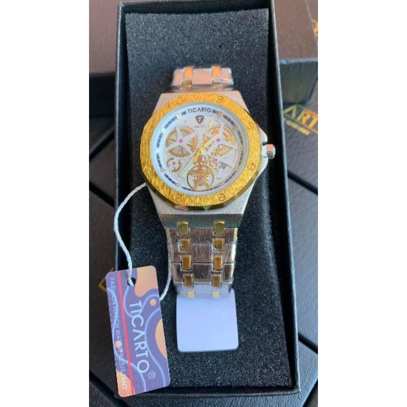 TICARTO watch for men 42mm Stainless steel watch with date free box ...
