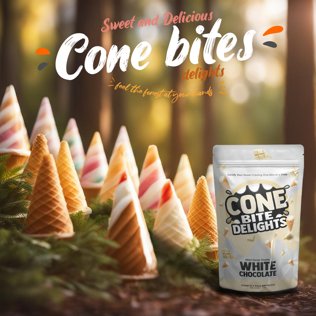 Cone Bites WHITE CHOCOLATE (Cone Tip Bite-size Snack) 120g | Shopee ...