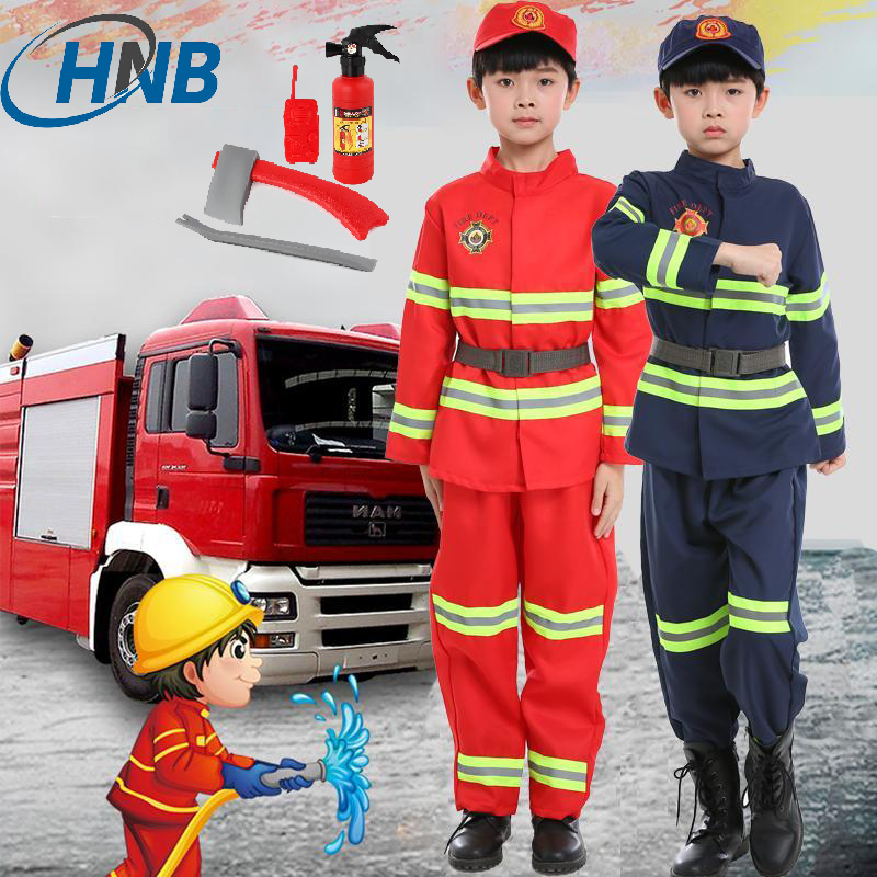 HNB Kids Sam Fireman Costume Uniform Cosplay Children Clothing Boy Girl ...