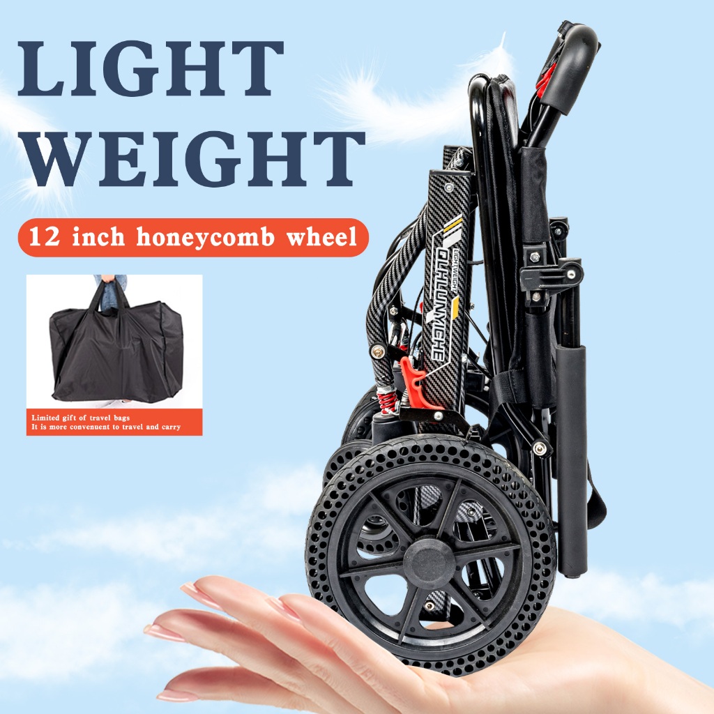 A travel wheelchair that can be boarded, easily folded, lightweight ...