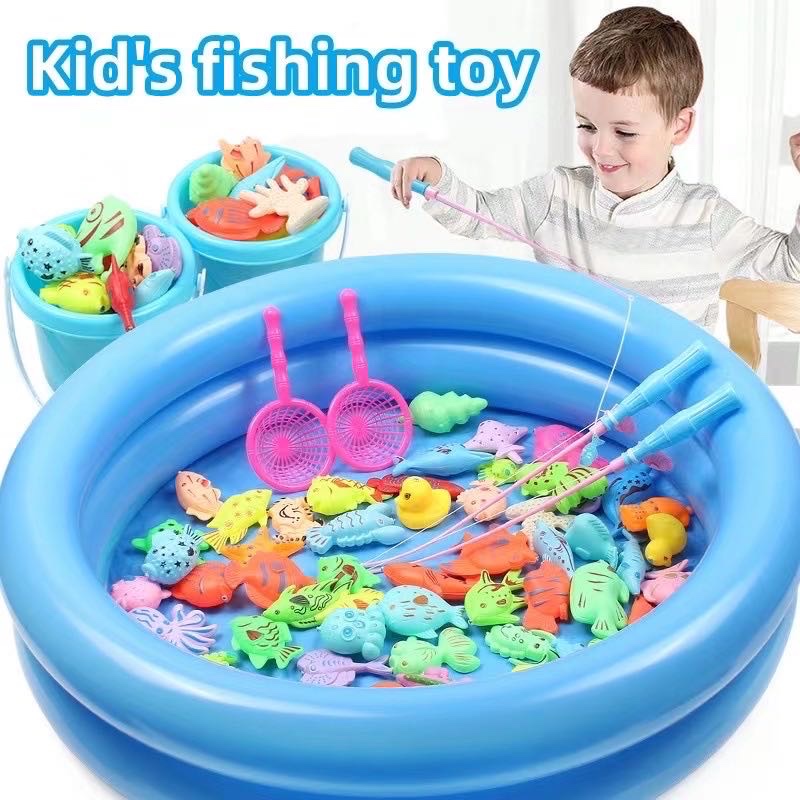 40Pcs Magnetic Fishing Toy Set for Kids Fishing Games Outdoor Toys Rod ...