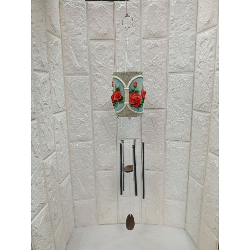 20" Round design with Red Rose with 5 tube windchime | Shopee Philippines