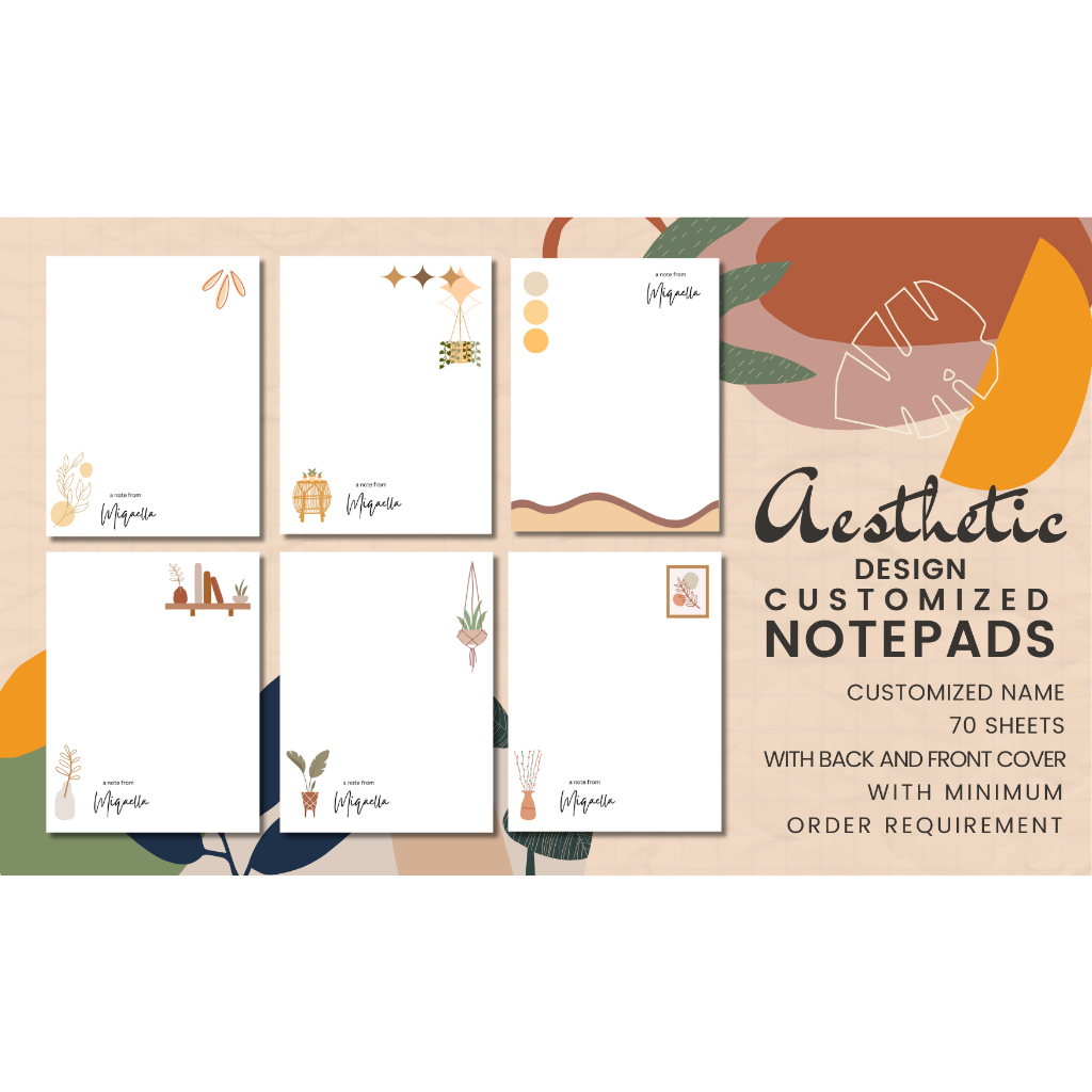 PERSONALIZED NOTEPADS - Aesthetic designs | Shopee Philippines