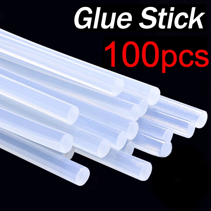 100pcs Hot Melt Adhesive Glue Sticks Translucent Small GlueStick Rod ...