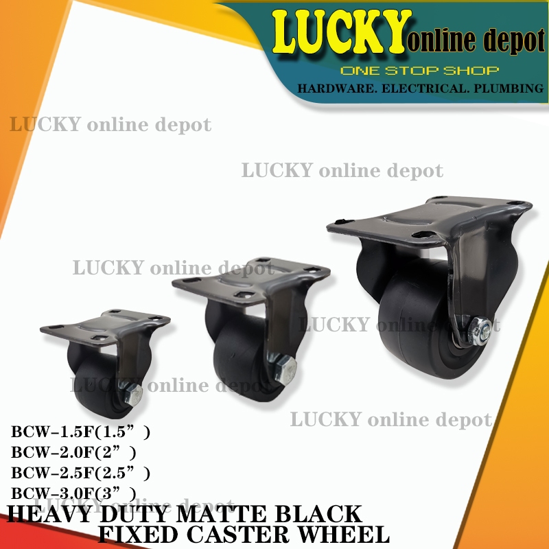 HEAVY DUTY MATTE BLACK (FIXED) CASTER WHEEL | Shopee Philippines