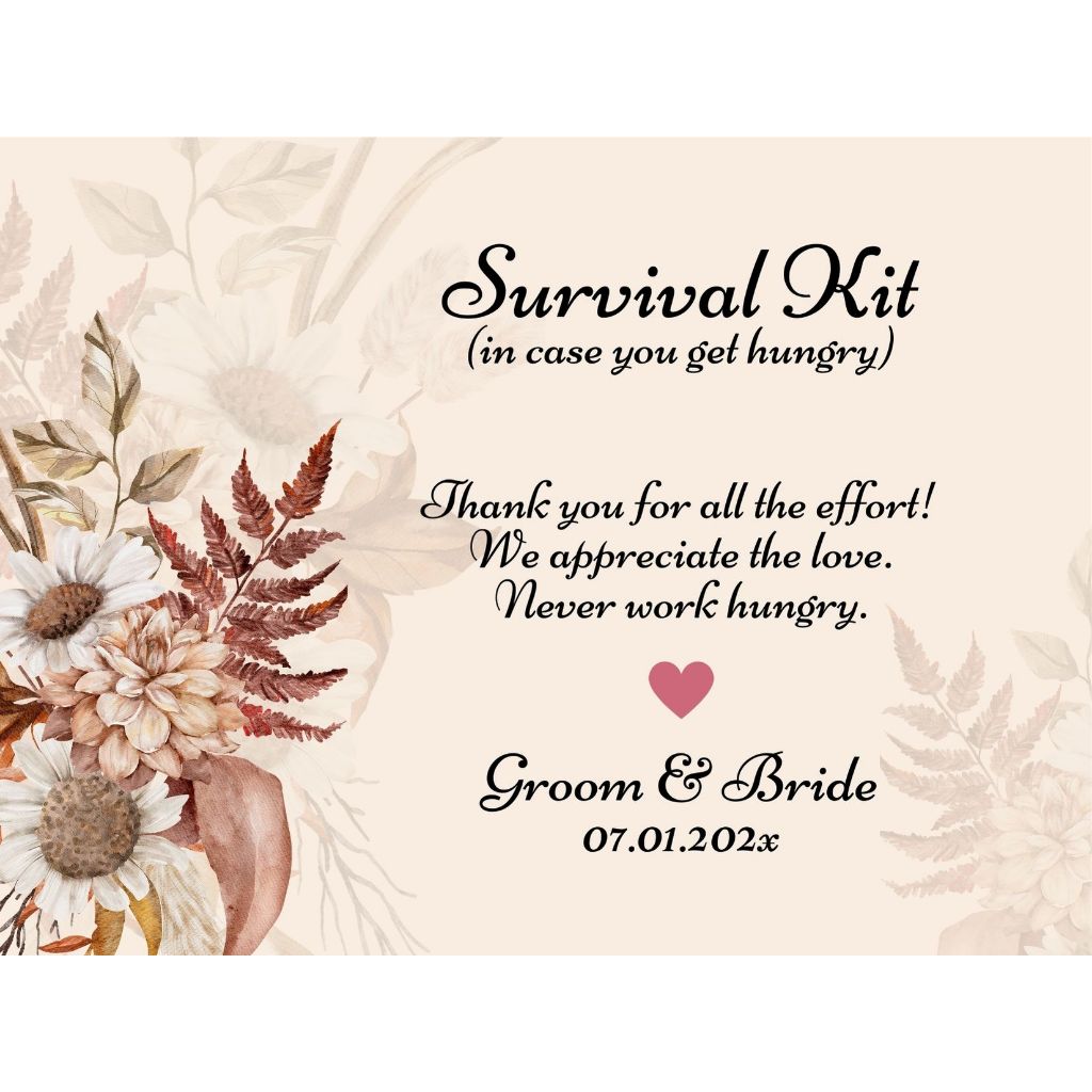 12 pcs Survival Kit Cards and Stickers for Wedding Christening Birthday ...