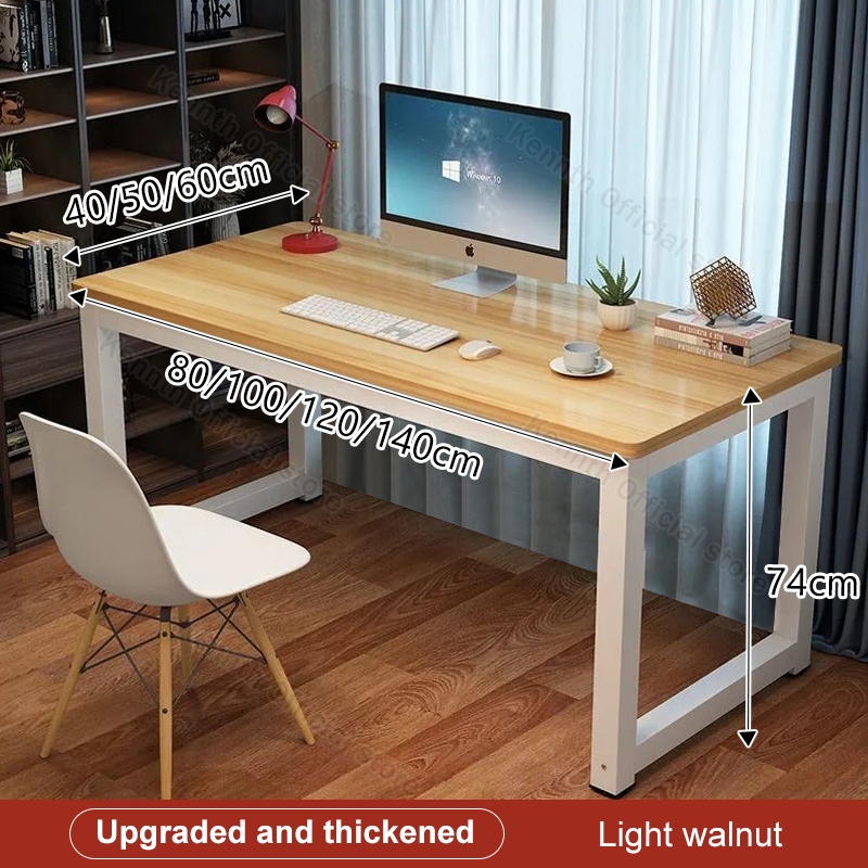 Computer Table Desk, 140/120/100/80cm Solid Wood Furniture Home Study ...