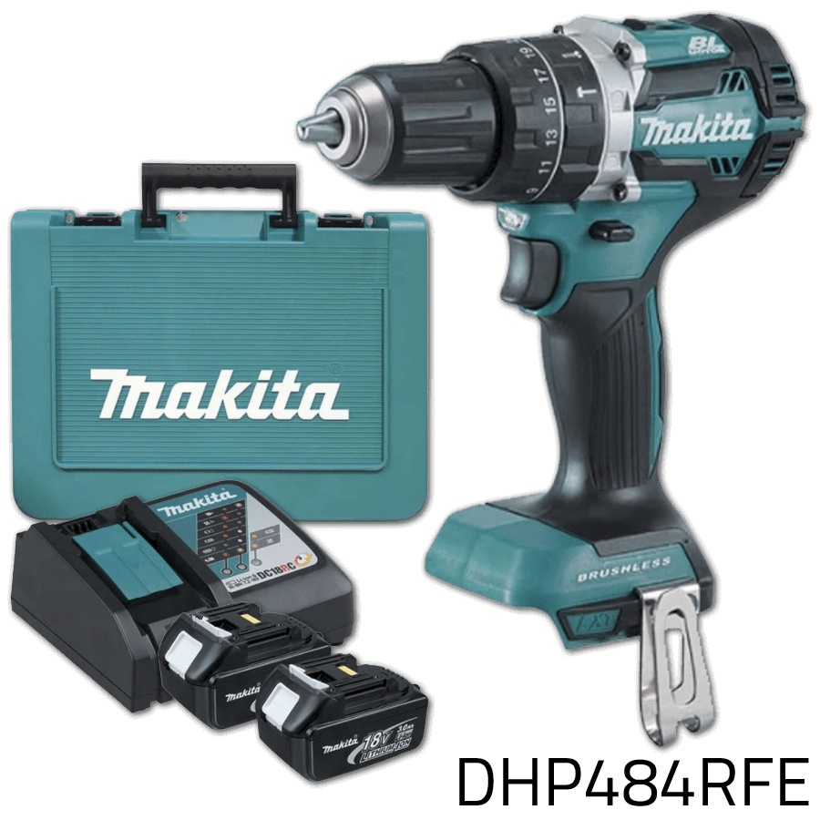 Makita DHP484RFE – 13mm (1/2″) 60 N·m (530 in.lbs.) Hammer Driver Drill ...
